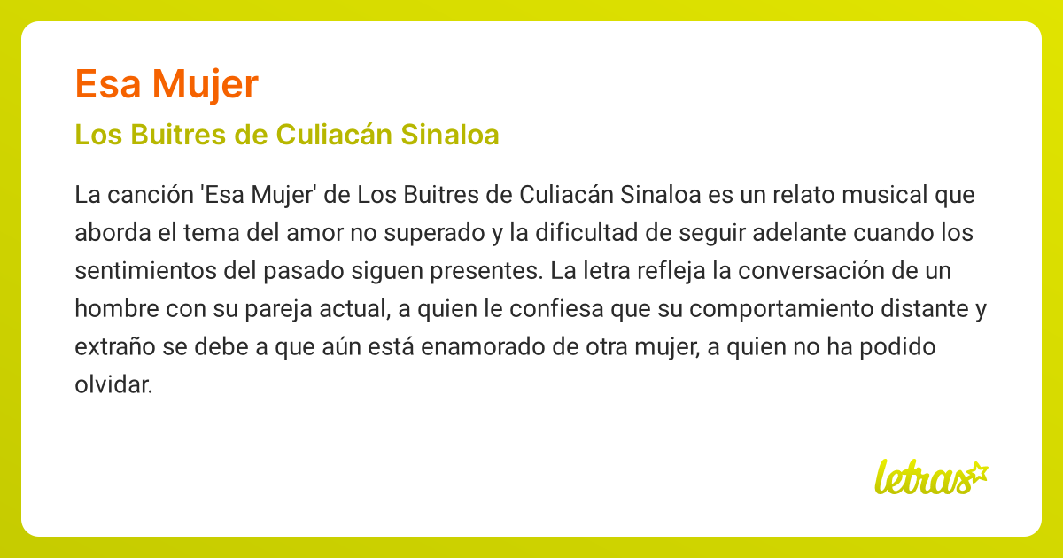 Significado de la canción ESA MUJER (Los Buitres de Culiacán Sinaloa ...