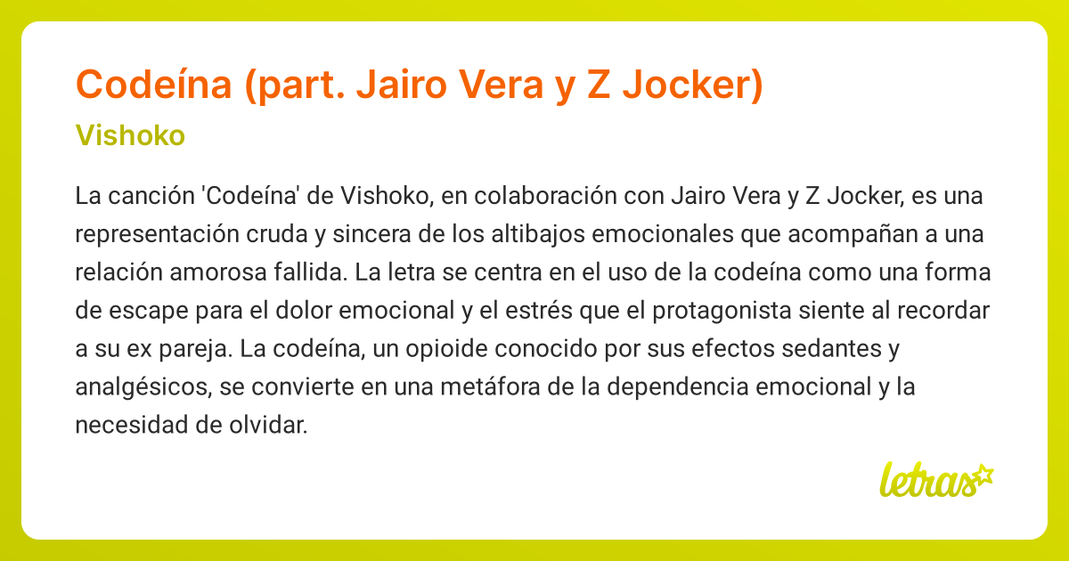 Significado de la canción Codeína (part. Jairo Vera y Z Jocker ...