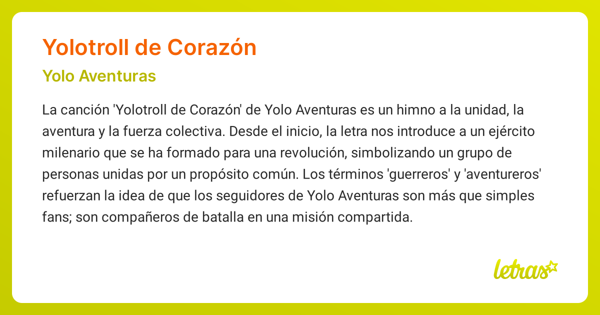 Significado de la canción YOLOTROLL DE CORAZÓN (Yolo Aventuras ...