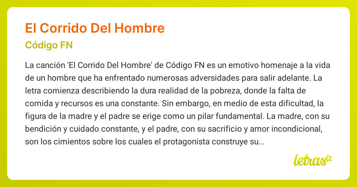 Significado de la canción EL CORRIDO DEL HOMBRE (Código FN) - LETRAS.COM