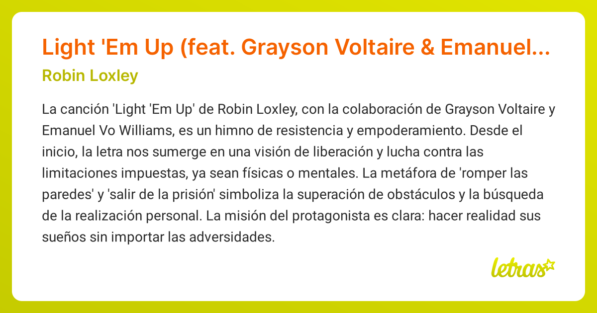 Significado de la canción Light 'Em Up (feat. Grayson Voltaire ...