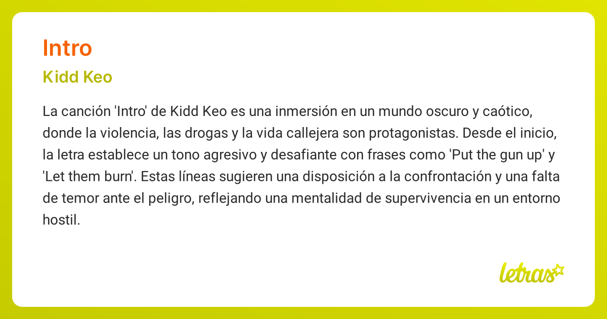Significado de la canción INTRO (Kidd Keo) - LETRAS.COM