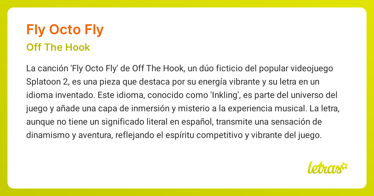 Significado de la canción FLY OCTO FLY (Off The Hook) - LETRAS.COM