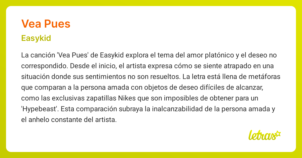 Significado de la canción VEA PUES (Easykid) - LETRAS.COM
