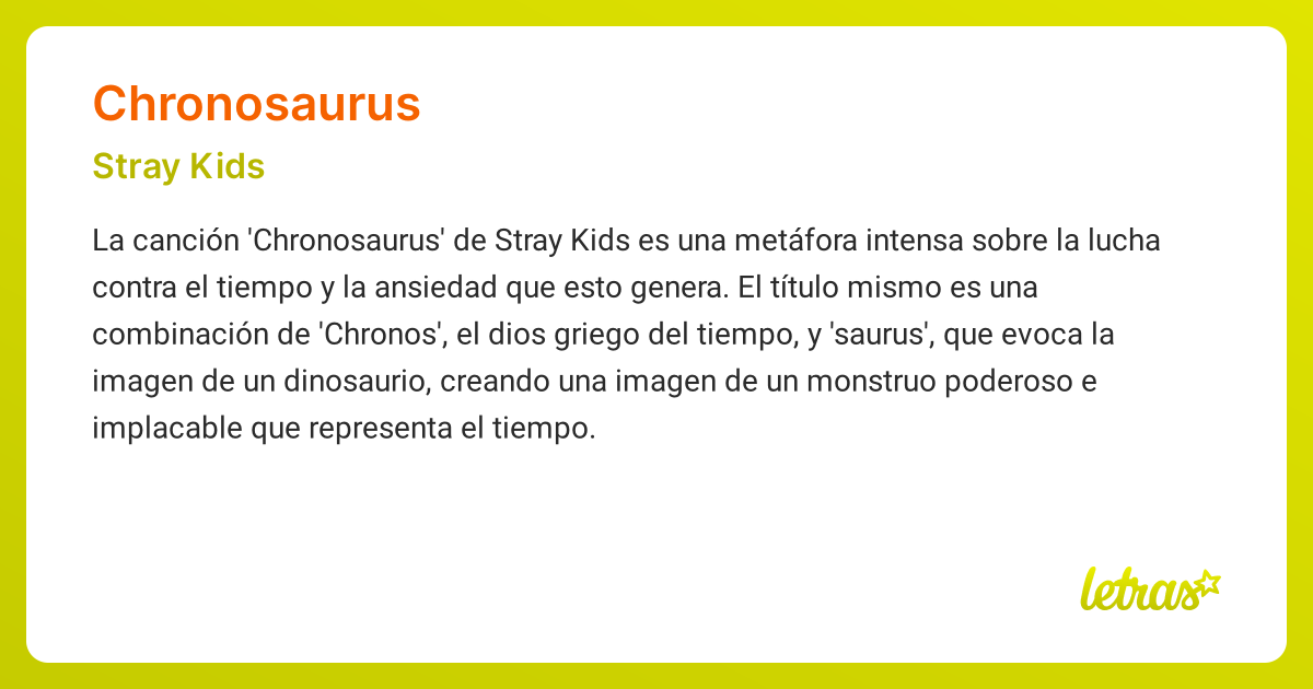 Significado de la canción CHRONOSAURUS (Stray Kids) - LETRAS.COM