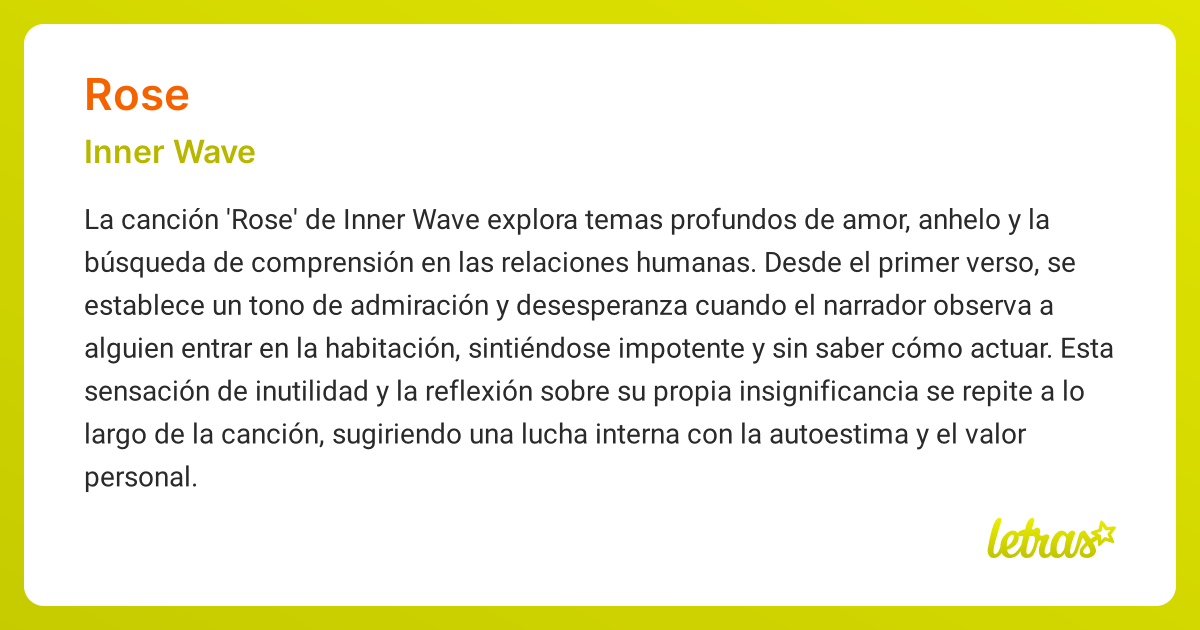 Significado de la canción ROSE (Inner Wave) - LETRAS.COM