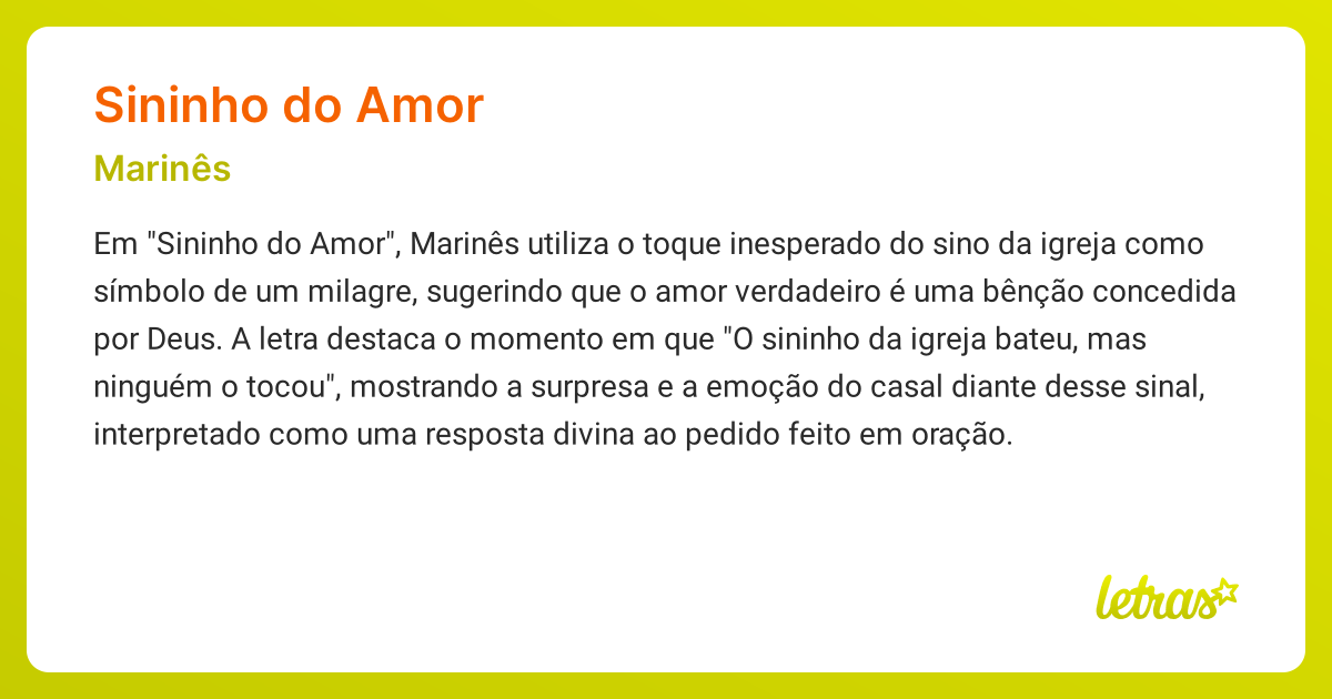 Significado da música SININHO DO AMOR (Marinês) - LETRAS.MUS.BR
