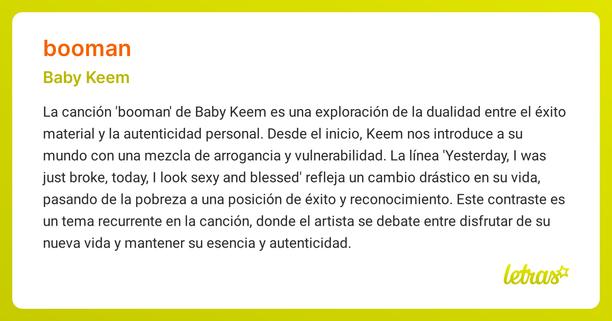 Significado de la canción BOOMAN (Baby Keem) - LETRAS.COM