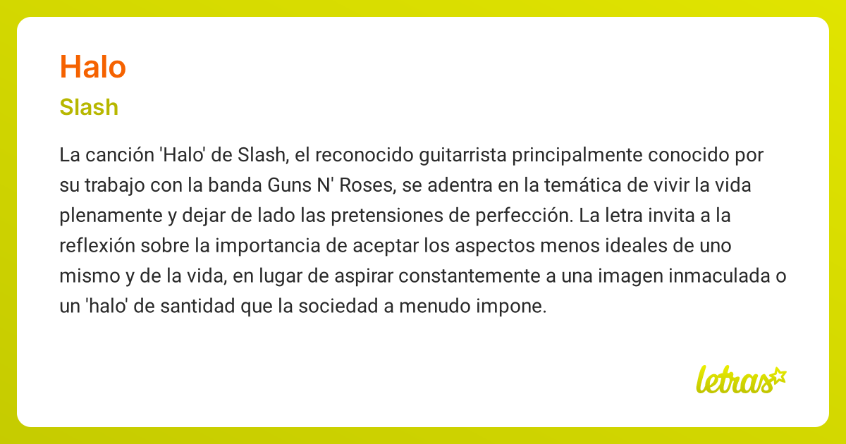 Significado de la canción HALO (Slash) - LETRAS.COM