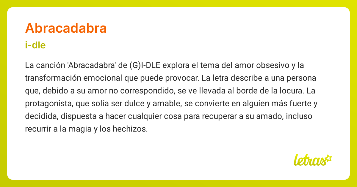 Significado de la canción ABRACADABRA (i-dle) - LETRAS.COM
