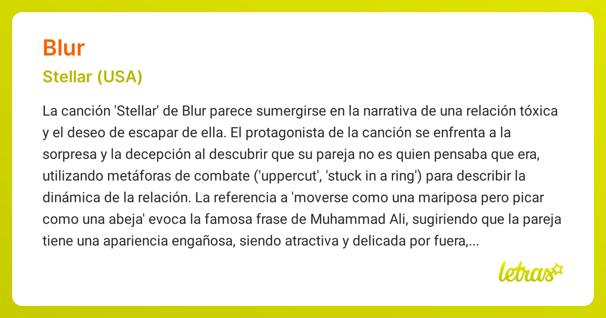 Significado de la canción BLUR (Stellar (USA)) - LETRAS.COM