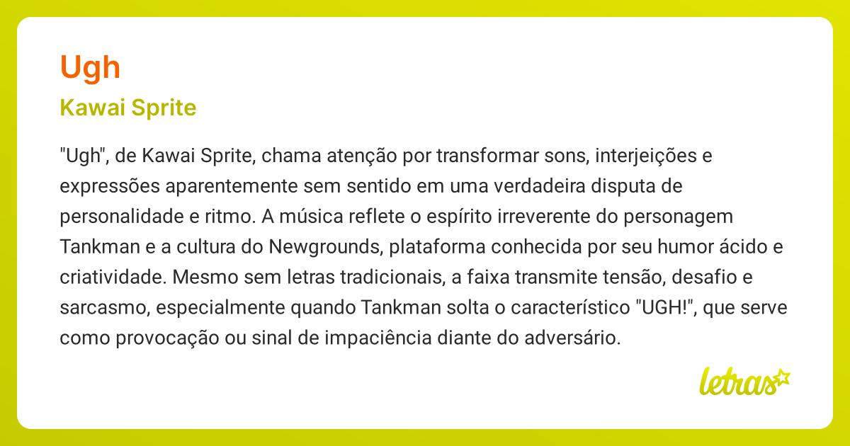 Significado da música UGH (Kawai Sprite) - LETRAS.MUS.BR