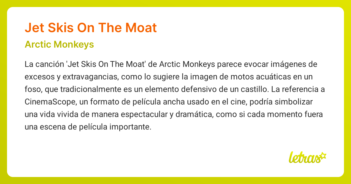 Significado de la canción JET SKIS ON THE MOAT (Arctic Monkeys ...
