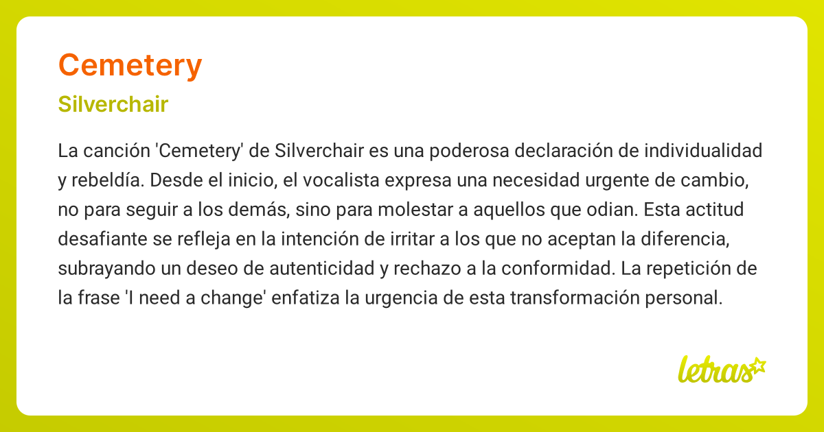 Significado de la canción CEMETERY (Silverchair) - LETRAS.COM