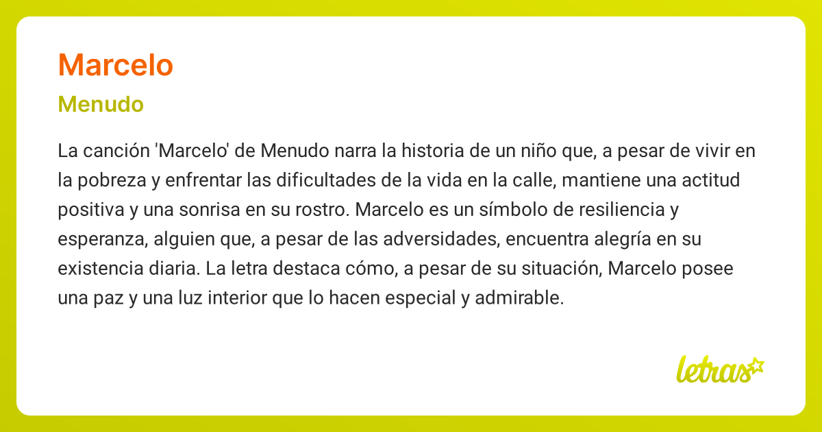 Significado de la canción MARCELO (Menudo) - LETRAS.COM