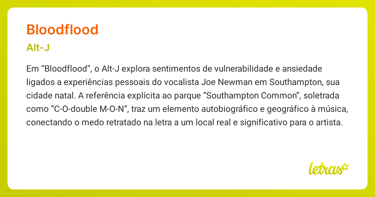 Significado da música BLOODFLOOD (Alt-J) - LETRAS.MUS.BR