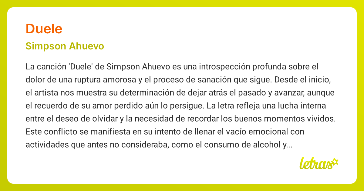 Significado de la canción DUELE (Simpson Ahuevo) - LETRAS.COM