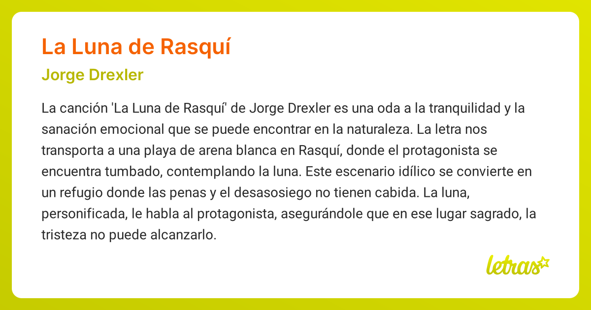 Significado de la canción LA LUNA DE RASQUÍ (Jorge Drexler) - LETRAS.COM