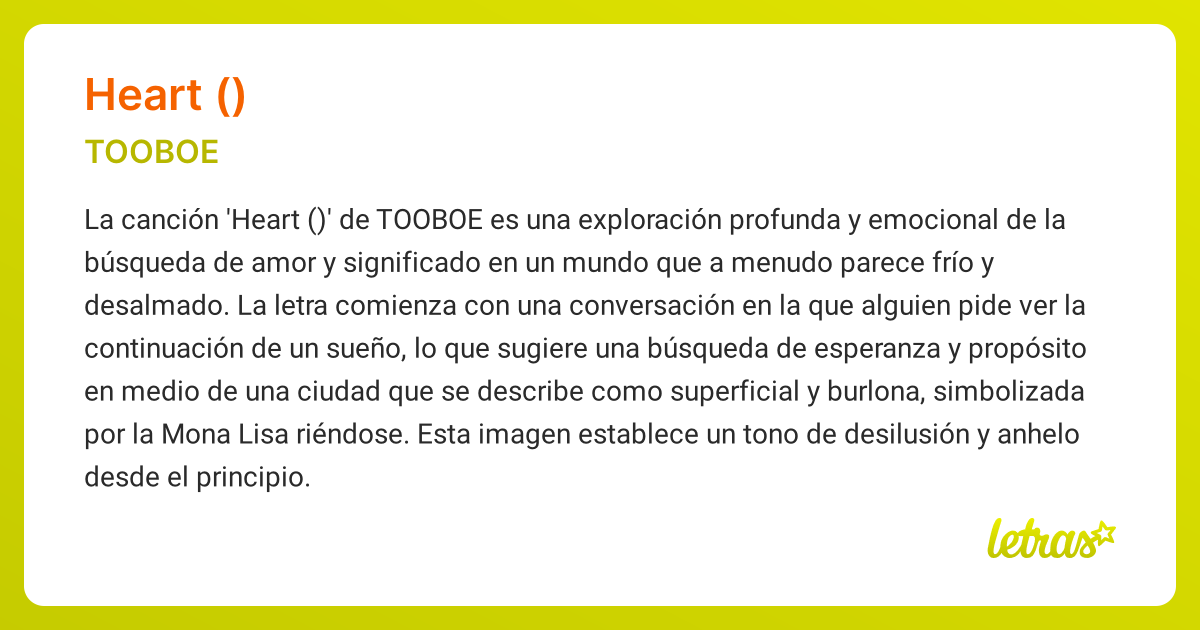 Significado de la canción HEART (心臓) (TOOBOE) - LETRAS.COM