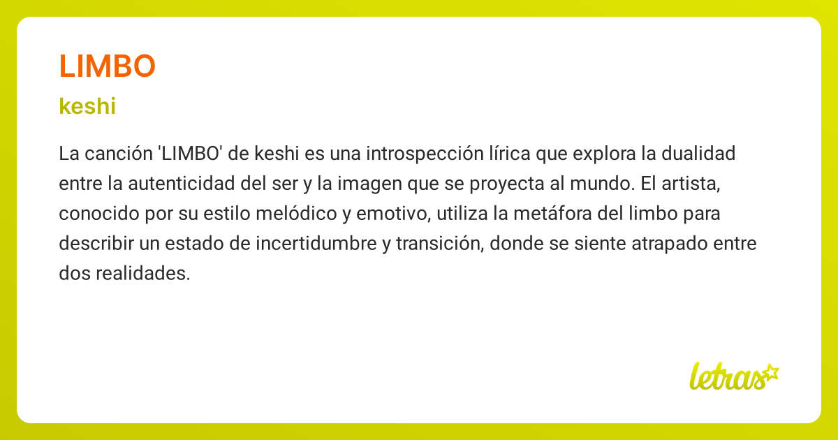 Significado de la canción LIMBO (keshi) - LETRAS.COM