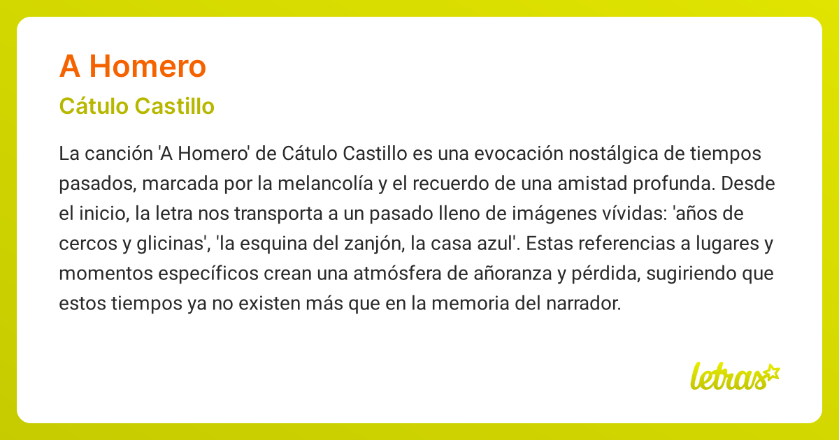 Significado de la canción A HOMERO (Cátulo Castillo) - LETRAS.COM