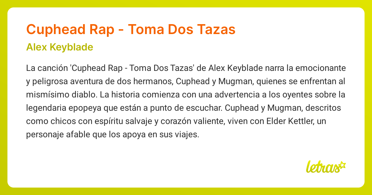 Significado de la canción CUPHEAD RAP - TOMA DOS TAZAS (Alex Keyblade ...