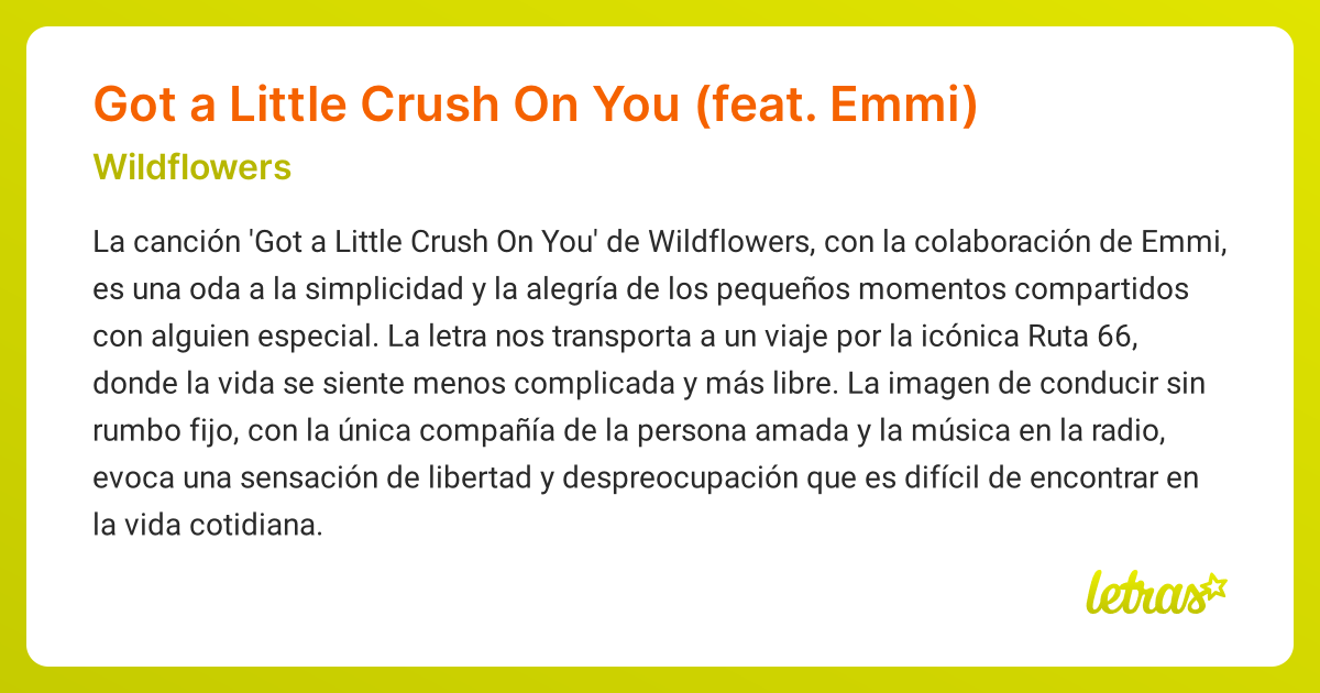 Significado de la canción Got a Little Crush On You (feat. Emmi ...