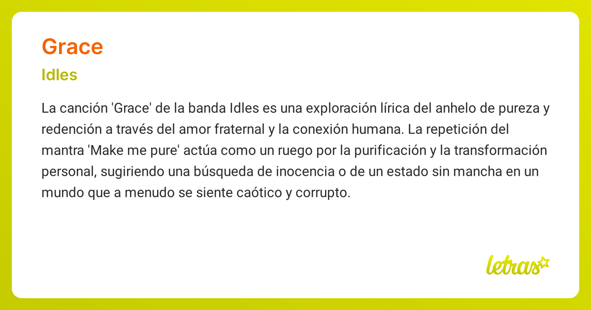 Significado de la canción GRACE (Idles) - LETRAS.COM