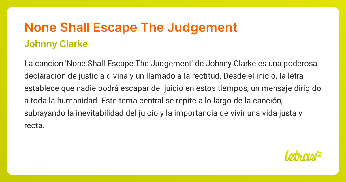 Significado de la canción None Shall Escape The Judgement (Johnny ...