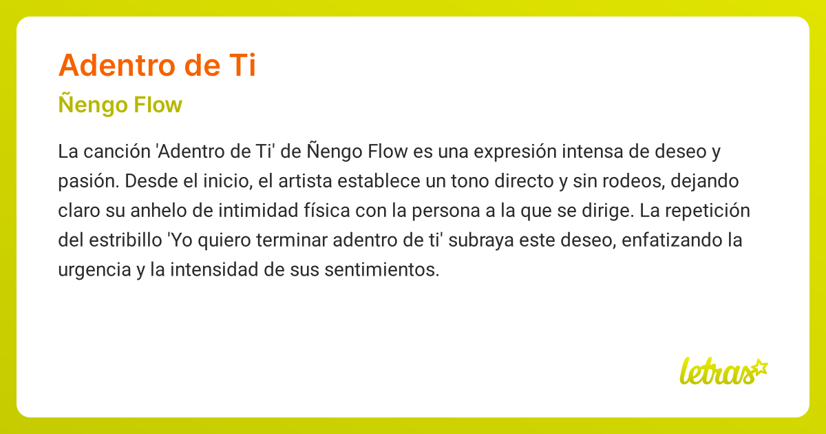 Significado de la canción ADENTRO DE TI (Ñengo Flow) - LETRAS.COM