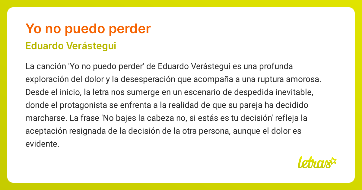 Significado de la canción YO NO PUEDO PERDER (Eduardo Verástegui ...