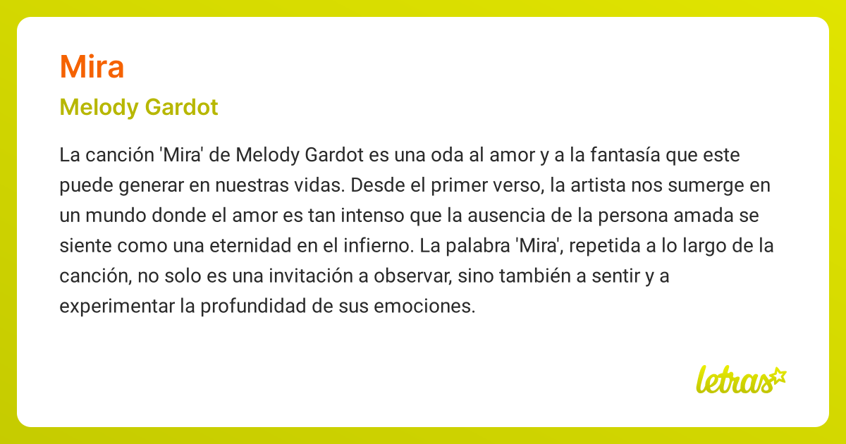 Significado de la canción MIRA (Melody Gardot) - LETRAS.COM