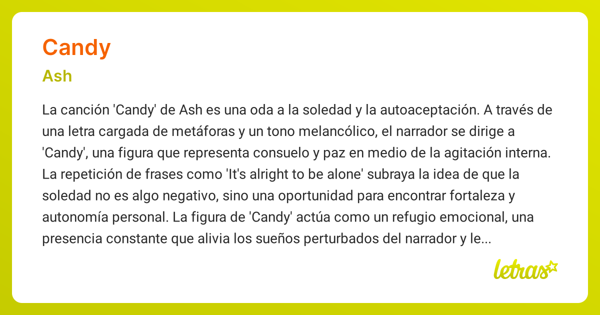 Significado de la canción CANDY (Ash) - LETRAS.COM