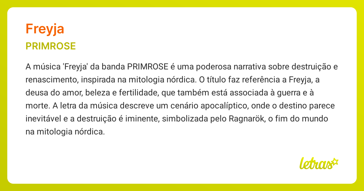 Significado da música FREYJA (PRIMROSE) - LETRAS.MUS.BR