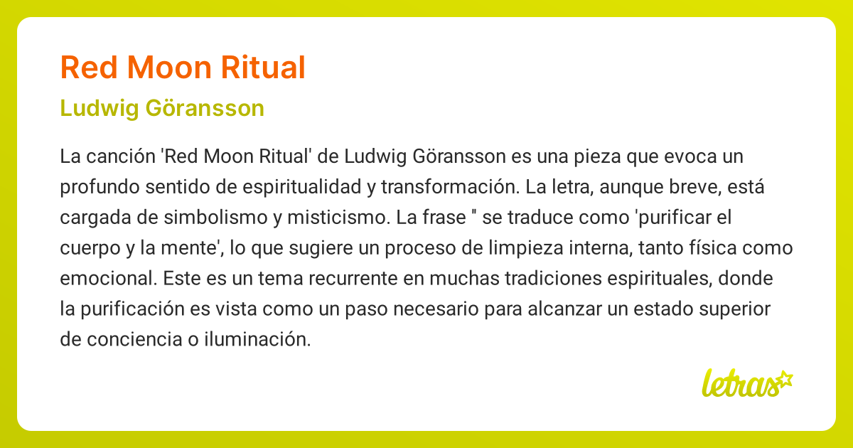 Significado de la canción RED MOON RITUAL (Ludwig Göransson) - LETRAS.COM