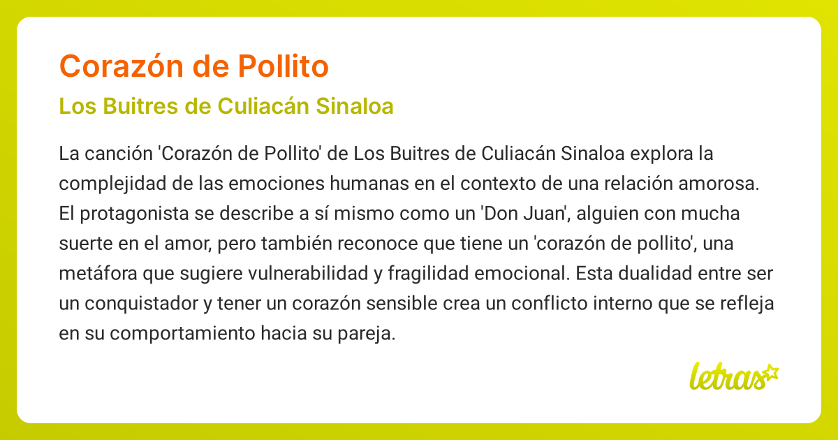 Significado de la canción CORAZÓN DE POLLITO (Los Buitres de Culiacán ...