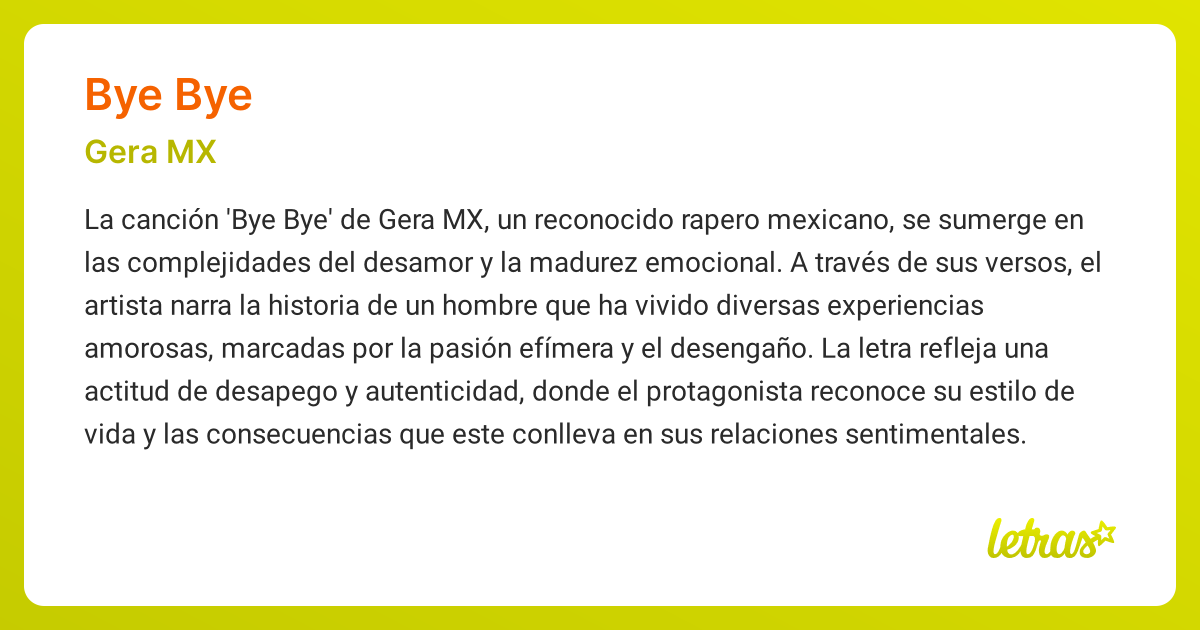 Significado de la canción BYE BYE (Gera MX) - LETRAS.COM