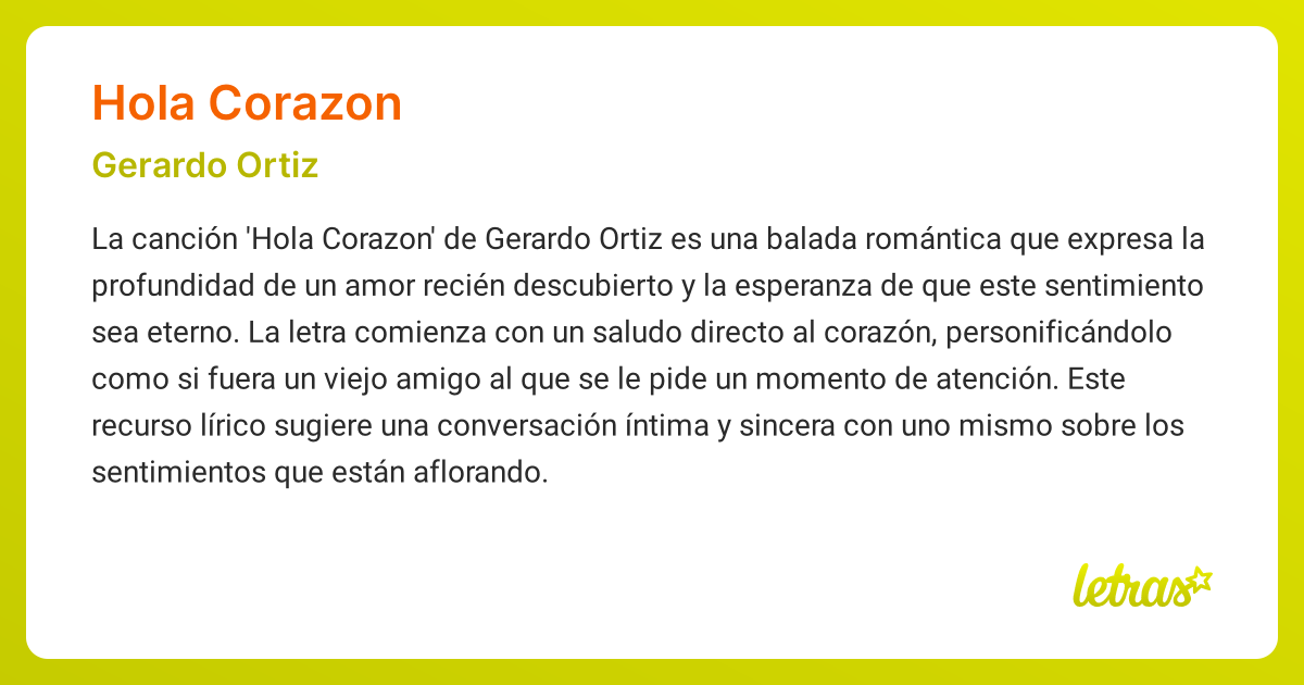 Significado de la canción HOLA CORAZON (Gerardo Ortiz) - LETRAS.COM