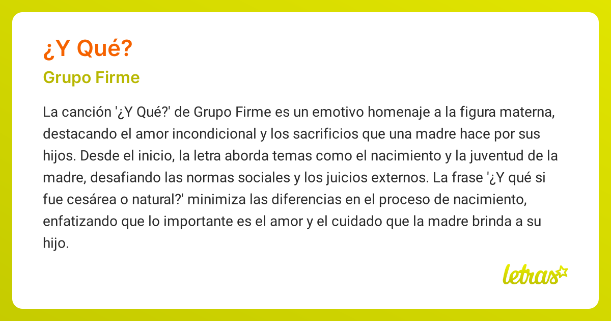 Significado de la canción ¿Y QUÉ? (Grupo Firme) - LETRAS.COM