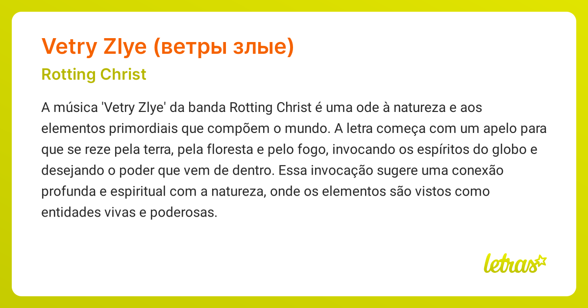 Significado da música Vetry Zlye (ветры злые) (Rotting Christ) - LETRAS ...