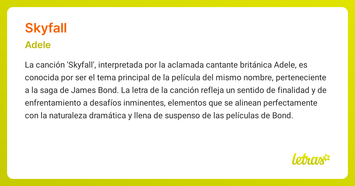 Significado de la canción SKYFALL (Adele) - LETRAS.COM