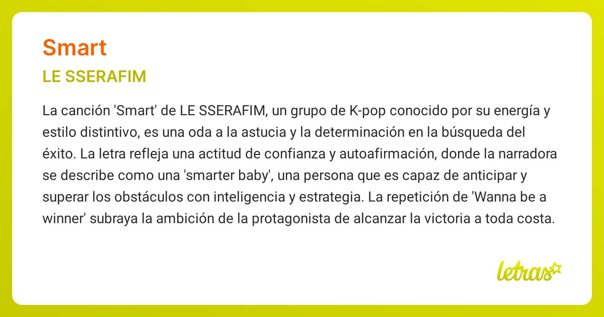 Significado de la canción SMART (LE SSERAFIM) - LETRAS.COM