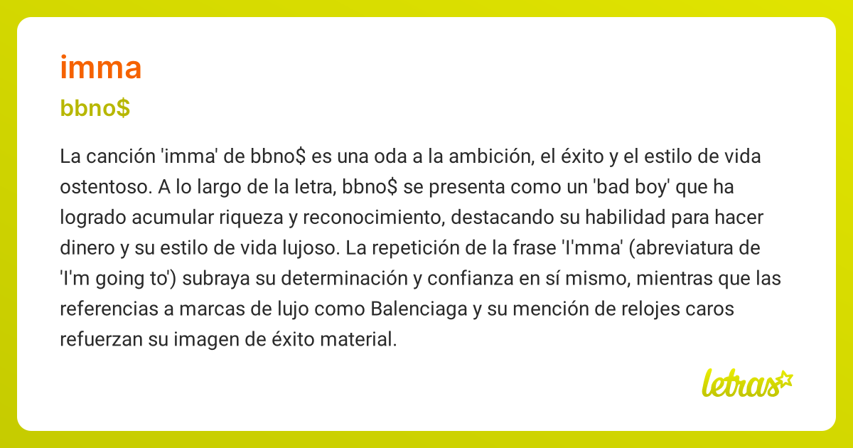 Significado de la canción IMMA (bbno$) - LETRAS.COM
