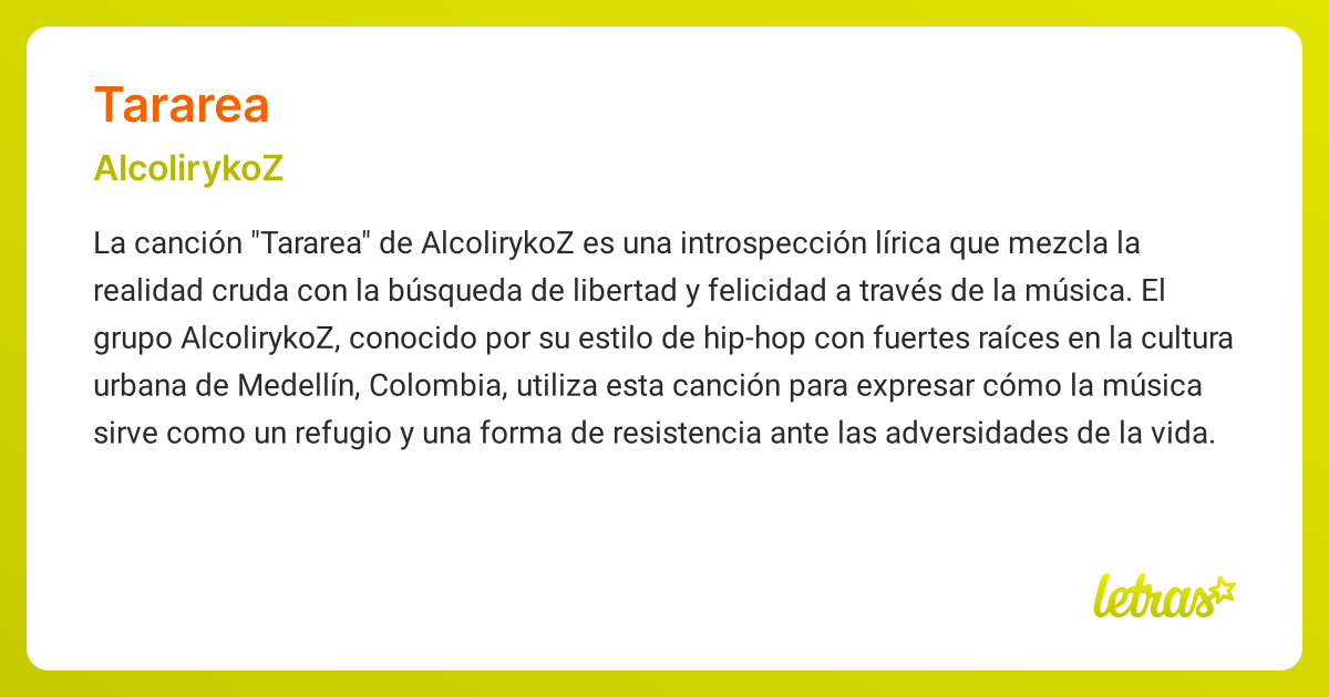 Significado de la canción TARAREA (AlcolirykoZ) - LETRAS.COM