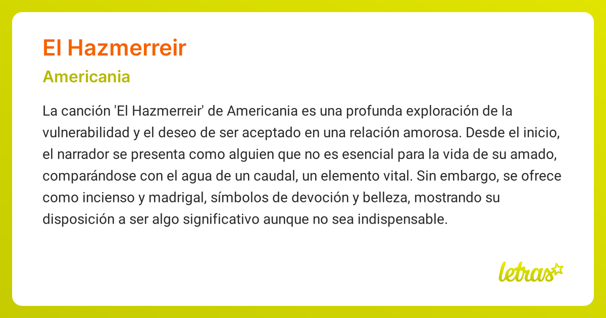Significado de la canción EL HAZMERREIR (Americania) - LETRAS.COM