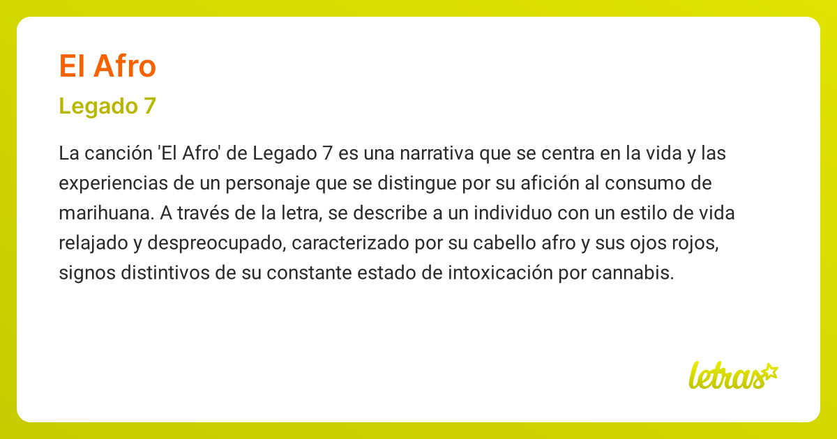 Significado de la canción EL AFRO (Legado 7) - LETRAS.COM