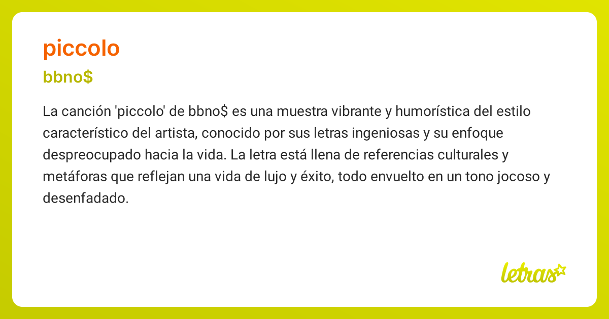 Significado de la canción PICCOLO (bbno$) - LETRAS.COM