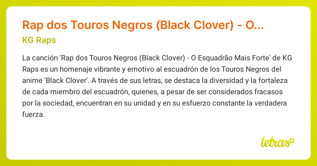 Significado de la canción Rap dos Touros Negros (Black Clover) - O ...