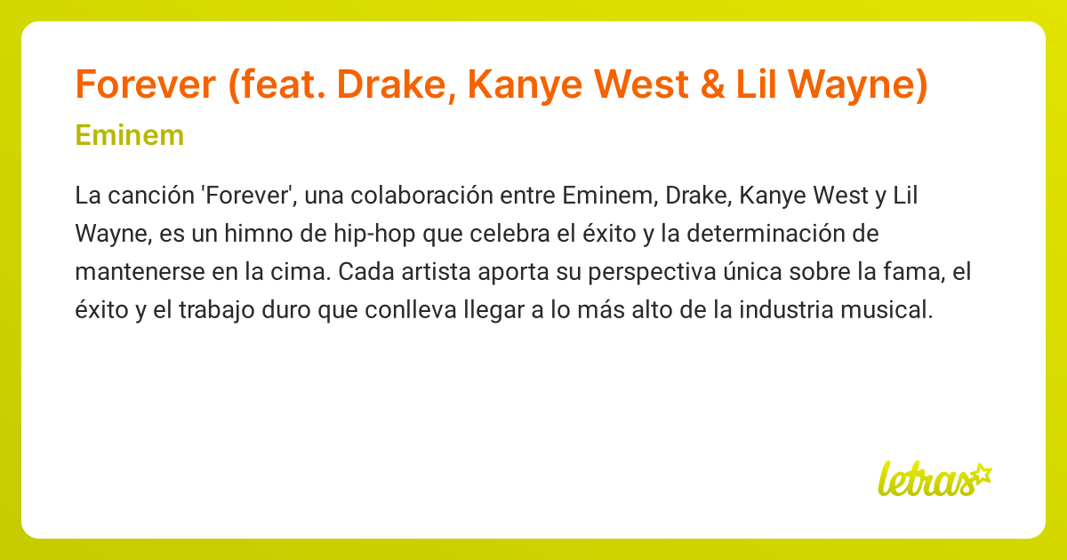 Significado de la canción Forever (feat. Drake, Kanye West & Lil Wayne ...