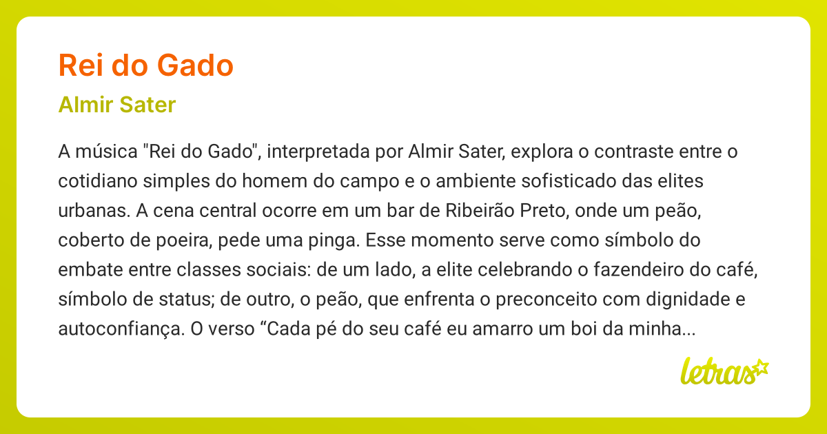 Significado da música REI DO GADO (Almir Sater) - LETRAS.MUS.BR